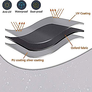 XYXH Outdoor Patio Table Covers Waterproof 106" L x 106" W x 35" H, Rectangle Garden Furniture Covers, Patio Furniture Covers Square, Tear-Resistant Durable 420D Oxford Fabric Anti-Snow