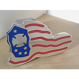 Us Flag Fire Helmet Hitch Cover