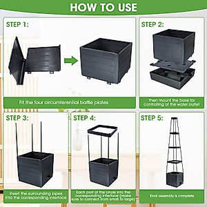 MYMULIKE Raised Garden Bed Planter Box with Trellis, 58” Tomato Cage Planter Raised Garden Bed with Trellis for Climbing Vegetables Plants Tomato Cage w/Self-Watering, Indoor Outdoor Use (2)