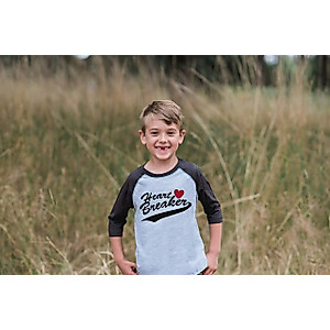 Custom Party Shop Kids Heart Breaker Happy Valentine's Day 18 Months Grey Raglan