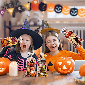 BBPOOL Halloween Treat Bags, 160pcs Halloween Cellophane Bags with Twist Ties Clear Plastic Trick or Treating Bags Halloween Goodie bags for Candy Cookies Snacks Gift Wrapping