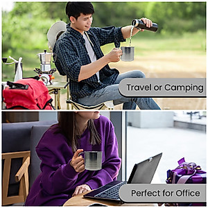 TSYWARE Pack of 6 Camping Coffee Mug Drinking Soup Cup (12 OZ)