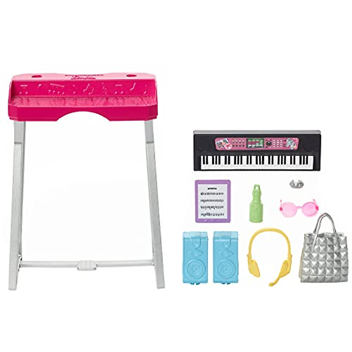 Barbie: Big City, Big Dreams Barbie “Brooklyn” Roberts Doll (11.5-in, Brunette with Braids) & Music Studio Playset with Keyboard & Accessories, Gift for 3 to 7 Year Olds