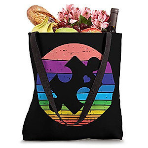 Retro Puzzle Heart Autism Awareness Men Women Kids Teacher Tote Bag