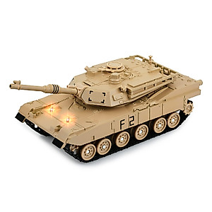 DS. DISTINCTIVE STYLE 1/48 Scale Metal Tank Model M1A2 Abrams Main Battle Tank Toy Plastic Model with Sound and Light
