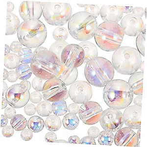 Garneck 100pcs Transparent Ab Colored Beads Assorted Glass Beads Faceted Glass Beads Kit Kats in Bulk Beads for Bracelets Making Faceted Rondelle Beads Gemstones and Crystals Shiny Beads