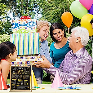 FALAMON Framed 50th Birthday Gifts for Men or Women, 8x10 Inch Birthday Decorations Anniversary Poster, 50 Year Old Birthday Card Party Supplies Gifts for Wife Husband, Back in 1973