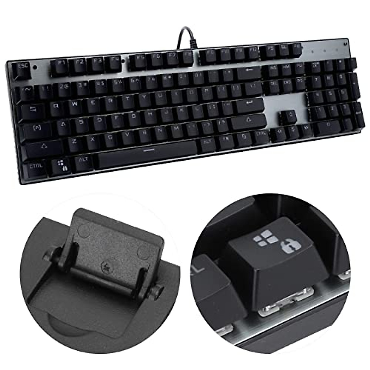 Demeras Keyboard Replacement Computer Accessory Comfortable Mechanical Keyboard Durable Rugged Stable Gaming Keyboard 04 Key Keyboard for Laptop for PC for Gaming