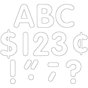 Teacher Created Resources White Classic Font 4-Inch Letters Uppercase Pack (5382)
