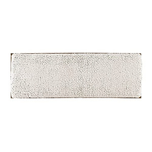 Powell Stained Mango Wood Boho White Berber Boucle Top Halco Bench, 19" Seat Height, Natural