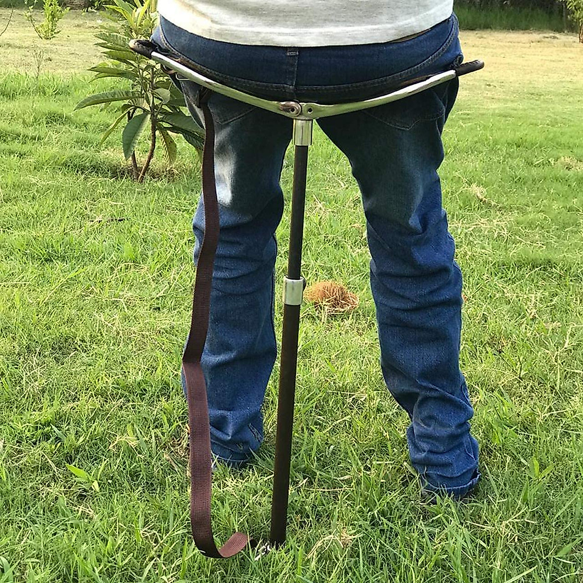 Shooting Seat Stick | Quality Hunting Stick | Adjustable Antique Brown Shooting Stick | Very Durable Leather Seat Folding Chairs | Lightweight Walking Stick | Hunting Equipment