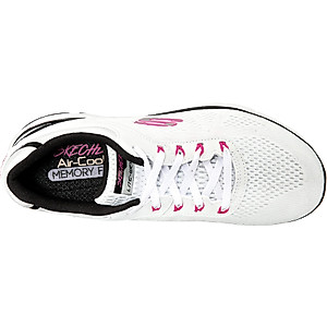 Skechers Flex Appeal 3.0 - Steady Womens Sneaker, White/Black/Hot Pink, 7.5