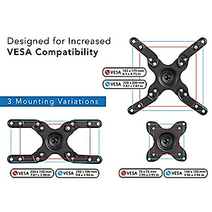 Mount-It! TV Wall Mount Monitor Bracket with Full Motion Articulating Tilt Arm, 15" Extension Arm Fits 17 19 20 22 23 24 26 27 28 29 30 32 35 37 39 42 47 LCD LED Displays up to VESA 200x200