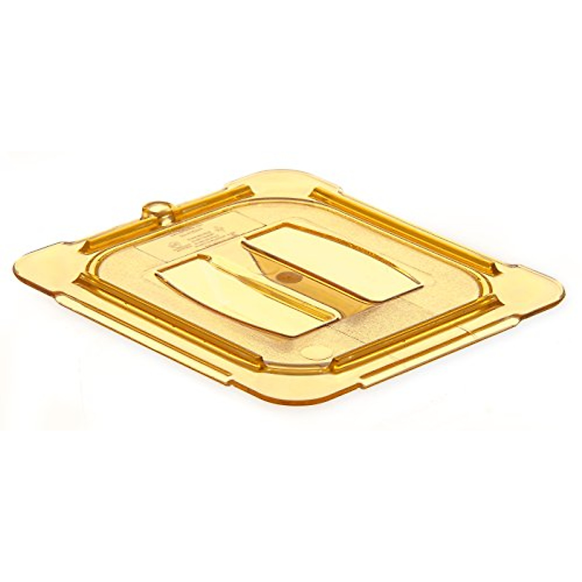 Carlisle FoodService Products 10510U13 StorPlus High Heat Universal Handled Food Pan Lid, Sixth Size, Amber