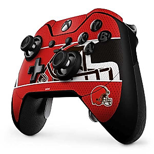 Skinit Decal Gaming Skin Compatible with Xbox One Elite Controller - Officially Licensed NFL Cleveland Browns Zone Block Design