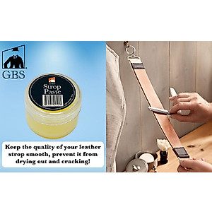 G.B.S Leather Strop 30ml Conditioning Paste Professional Hone and Sharpen your Shaving Razor, blade, knives, cutlery and tools- Leather Balm