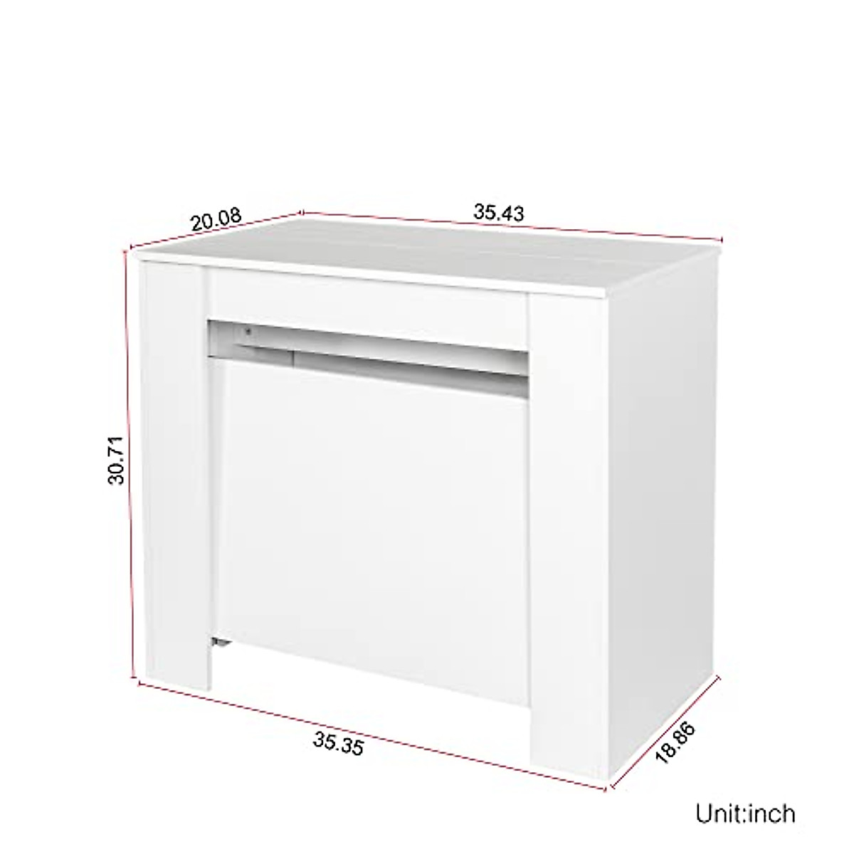 Pvillez 118.5" Wood Expandable Dining Table for 8-12 Person, Modern White Extendable Dining Room Table Large Rectangle Dining Table with Leaf Extension Pedestal Dining Table for Kitchen Console Office