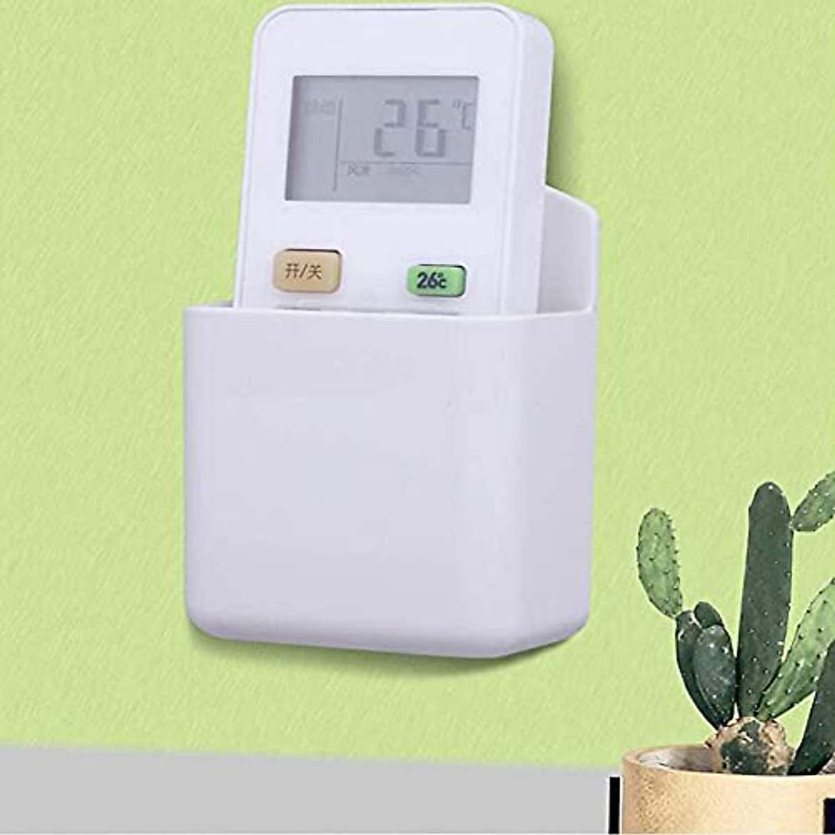 MShengM Pack of 4 White Remote Holders Remote Control Holder Wall Mount Media Storage Box for Home Office Bedroom Parlor Self Adhesive Atorage Box