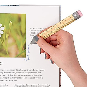 Pen Bookmark | Erasable Ballpoint Gel Pen and Bookmark 3-in-1 | Ink Novelty Pen with Eraser | Page Marker | Book Marker | Page Holder Clip | Stationery Gift Idea for Reader and Writer (Ruler)