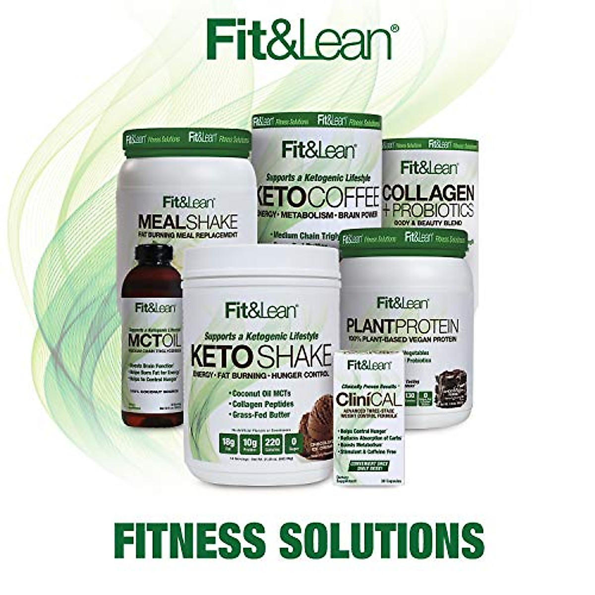 Fit & Lean Meal Shake Meal Replacement with Protein, Fiber, Probiotics and Organic Fruits & Vegetables, Cookies and Cream, 1lb, 10 Servings Per Container