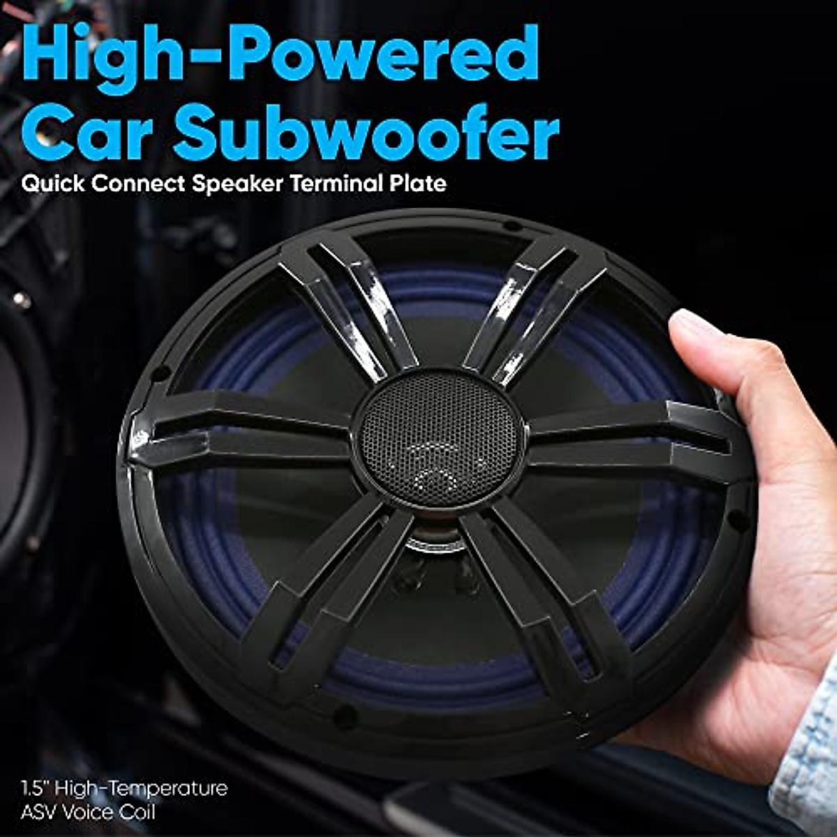 PyleUsa 8'' Single Voice Coil Car Subwoofer - 250 Watts at 4-Ohm Car Audio Powered Subwoofer, Paper Cone with Cloth Edge, Designed for Custom Audio Car, Truck, Mobile Vehicle Applications - PLMG85