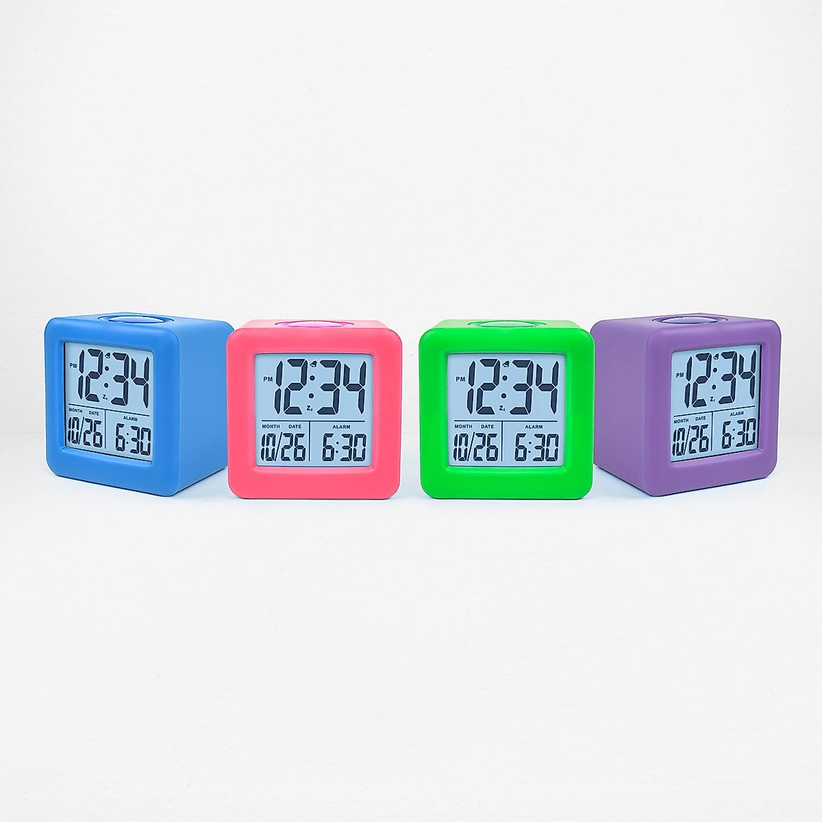 Equity 73005 Blue Soft Cube LCD Alarm Clock with Smart Light