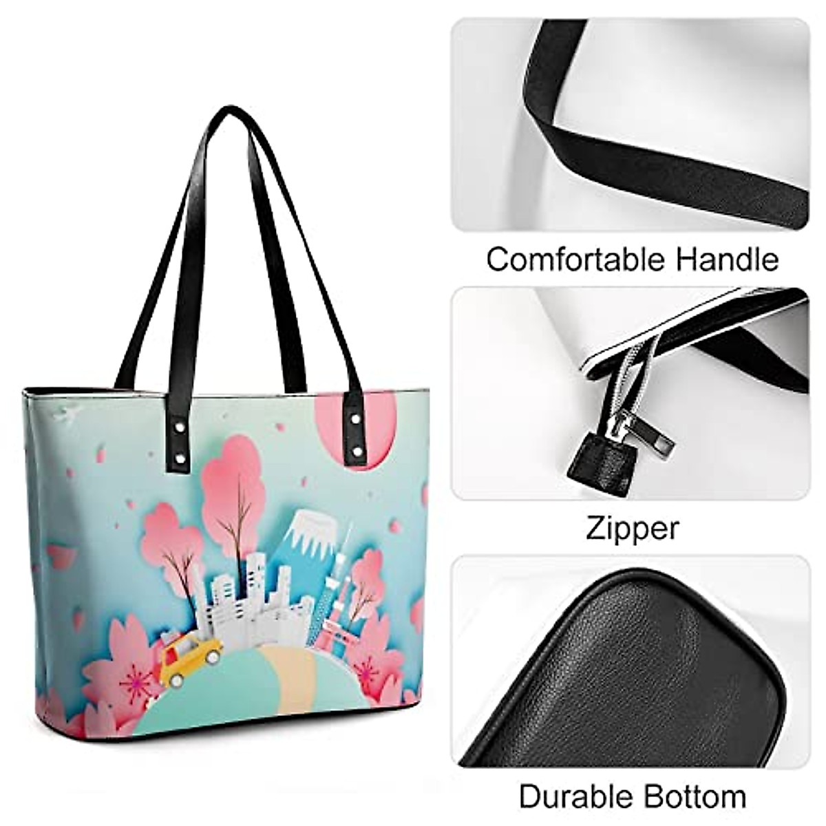 Womens Handbag Japan Travel Blossom Leather Tote Bag Top Handle Satchel Bags For Lady