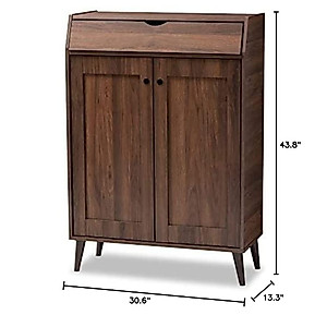 Baxton Studio Shoe Cabinets, One Size, Walnut