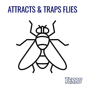 TERRO T518 Fly Magnet Sticky Fly Paper Fly Trap, 8 Count (Pack of 1)