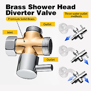 Dog Shower Attachment, Pet Shower Sprayer for Pet Bathing and Dog Washing, Including Brass Shower Head Diverter Valve + Handheld Shower Head + Shower Hose + Holder, Sprayer Kit for Hair Washing