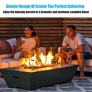 DONSIQIZZ Fire Pit Glass Wind Guard Rectangular 23.5" x 7.5" x 6.5", Glass Table Top Firepit Clear Tempered Glass Flame Guard, Rectangle Tabletop Fire Pit Glass Shield for Propane, Gas, Outdoor