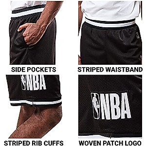 Ultra Game NBA NBA Mens Chrome Basketball Shorts, Black, Large