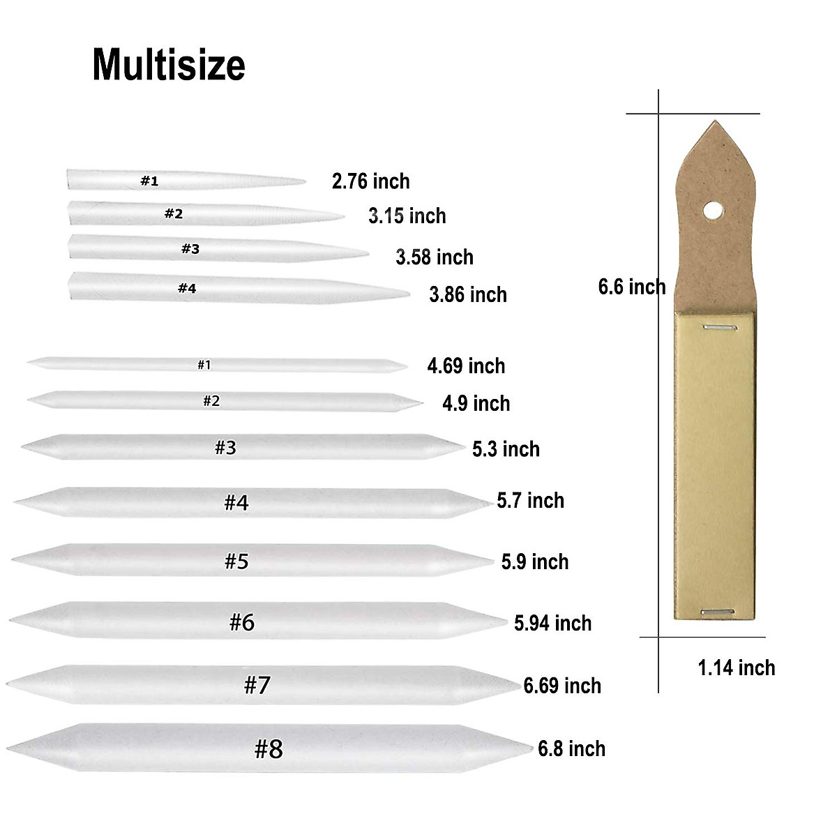 KOOTIKO 33 Pcs Blending Stumps and Tortillions Set Art Blenders with Sketch Sandpaper Pencil Sharpener Pencil Extension Tool Drawing Kneaded Eraser Sponge Sketch for Student Sketch Drawing Tool Set