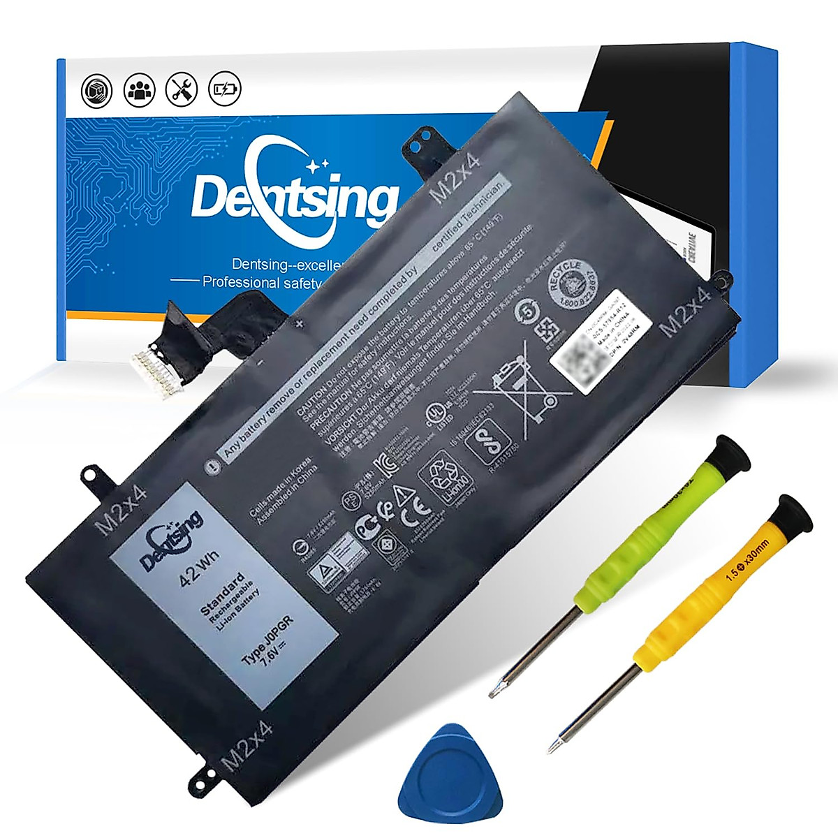 Dentsing J0PGR Laptop Battery Compatible with Dell Latitude 12 5285 5290 E5285 2-in-1 T17G T17G001 T17G002 Series Notebook 0J0PGR JOPGR 0RDYCT RDYCT 1WND8 X16TW 0X16TW 0FTH6F FTH6F 7.6V 42Wh/5250mAh