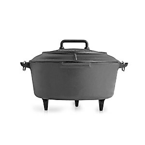 Volcano Grills Cast Iron Vintage Style Dutch Oven for Camping, 8 quarts, Black