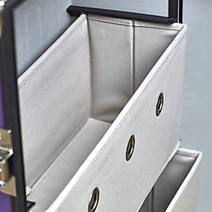 Rhino Trunk & Case Dance Star Wardrobe Trunk with Mounted Wheels, Competitions, Recitals, & Performances 35"x21"x16" (Navy Blue)