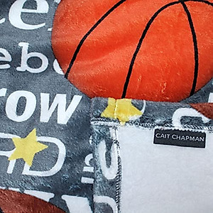 Passion for Basketball Collection (56”x60” Throw Blanket-Pewter)