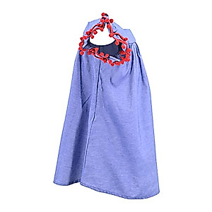 Unique Baby Girls Back to School Denim Apple Dress (8Y, Red)