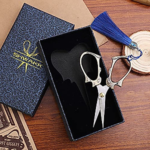 SHWAKK Squirrel Shaped Scissors 4.44 Inch Silver Embroidery Scissors Stainless Steel Sewing Scissor DIY Tools Dressmaker Shears Scissors for Embroidery, Craft, Needlework, Tailoring