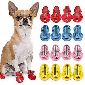 Summer Sandals for Dogs, Breathable Mesh Dog Sandals, Puppy Shoes for Hot Pavement, Pet Shoes for Small Dogs Red Label 3