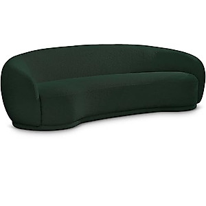 Meridian Furniture 693Green-S Hyde Collection Modern | Contemporary Boucle Fabric Upholstered Sofa, Green, 89.5" W x 38" D x 27.5" H