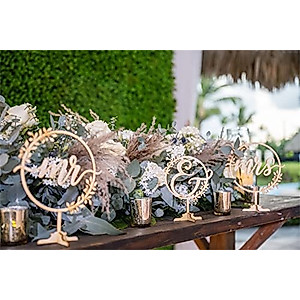 Mr and Mrs Wedding Sign for Rustic Just Married Party Table Decoration - Wooden