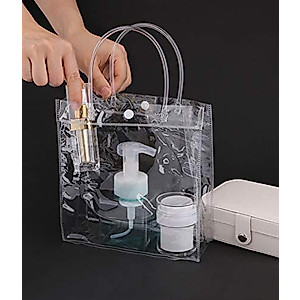 Sdootjewelry Clear Gift Bags, 36 Pack Clear Gift Bags with Handles, 7.9'' × 7.9'' × 3.1'' Transparent PVC Bags, Clear Bags for Gifts, Reusable Retail Shopping Bags for Party Wedding