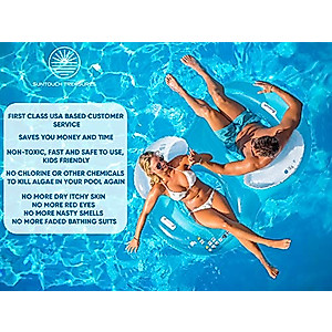 SUNTOUCH TREASURES Solar Pool Ionizer - Floating Water Cleaner and Purifier Keeps Water Clear, Kill Algae in Pool, 85% Less Chlorine, Compatible with Fresh and Salt Water Pools & Spas