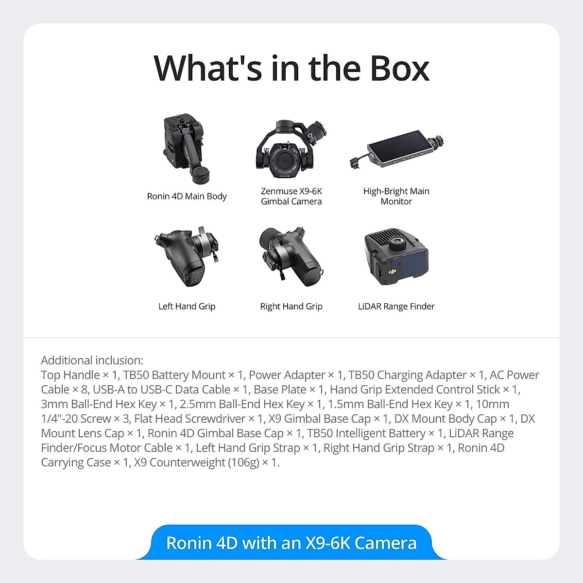 DJI Ronin 4D-6K, 4-Axis Stabilization on Par with a Dolly, Highly Integrated Modular Design, Full-Frame Gimbal Camera, 6K/60fps and 4K/120fps Internal ProRes RAW Recording, LiDAR Range Finder and More