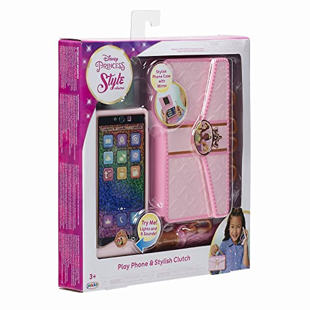 Disney Princess Style Collection Phone Includes 1 Play Phone, 1 Clutch Case, 1 Play Lip Gloss with Lid and 2 Play Credit Cards