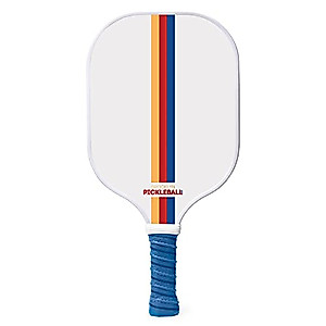 Brooklyn Pickleball Co. White Pickle Ball Paddle | Carbon Fiber | Honeycomb Core | Ribbed Non-Slip Cushion Grip | Single Racket | Pickle-Ball Paddles