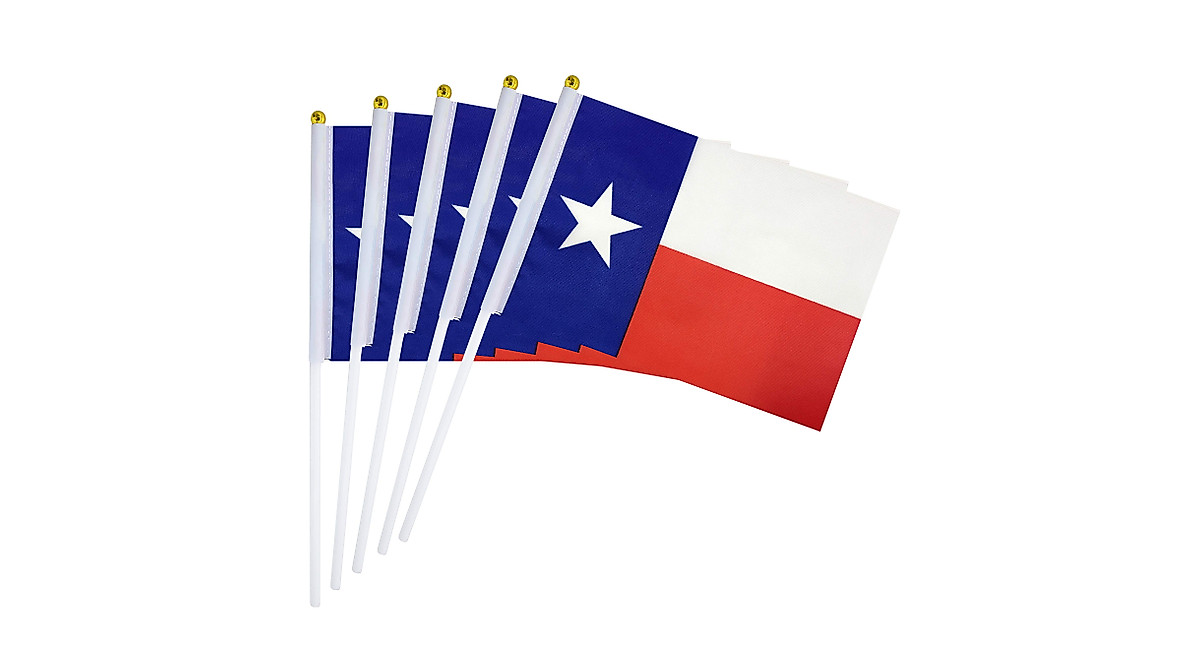Small Mini Texas Stick Flags - 25 Pack by LoveVC