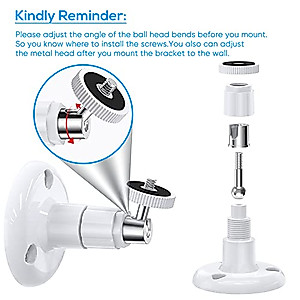 FastSnail Wall Mount Compatible with Wyze Cam Pan & Wyze Cam Pan V2 & Wyze Cam V3, Adjustable Indoor Outdoor Mount for WyzeCam Pan/WyzeCam Outdoor/WyzeCam V3 or Other Cam with Same Interface 2 Pack