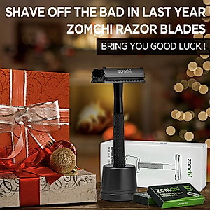 Butterfly Open Razors for Men or Women, Safety Razor with 5 Blades, Shaving Razor with a Delicate Box, Fits All Double Edge Razor Blades(Black)…